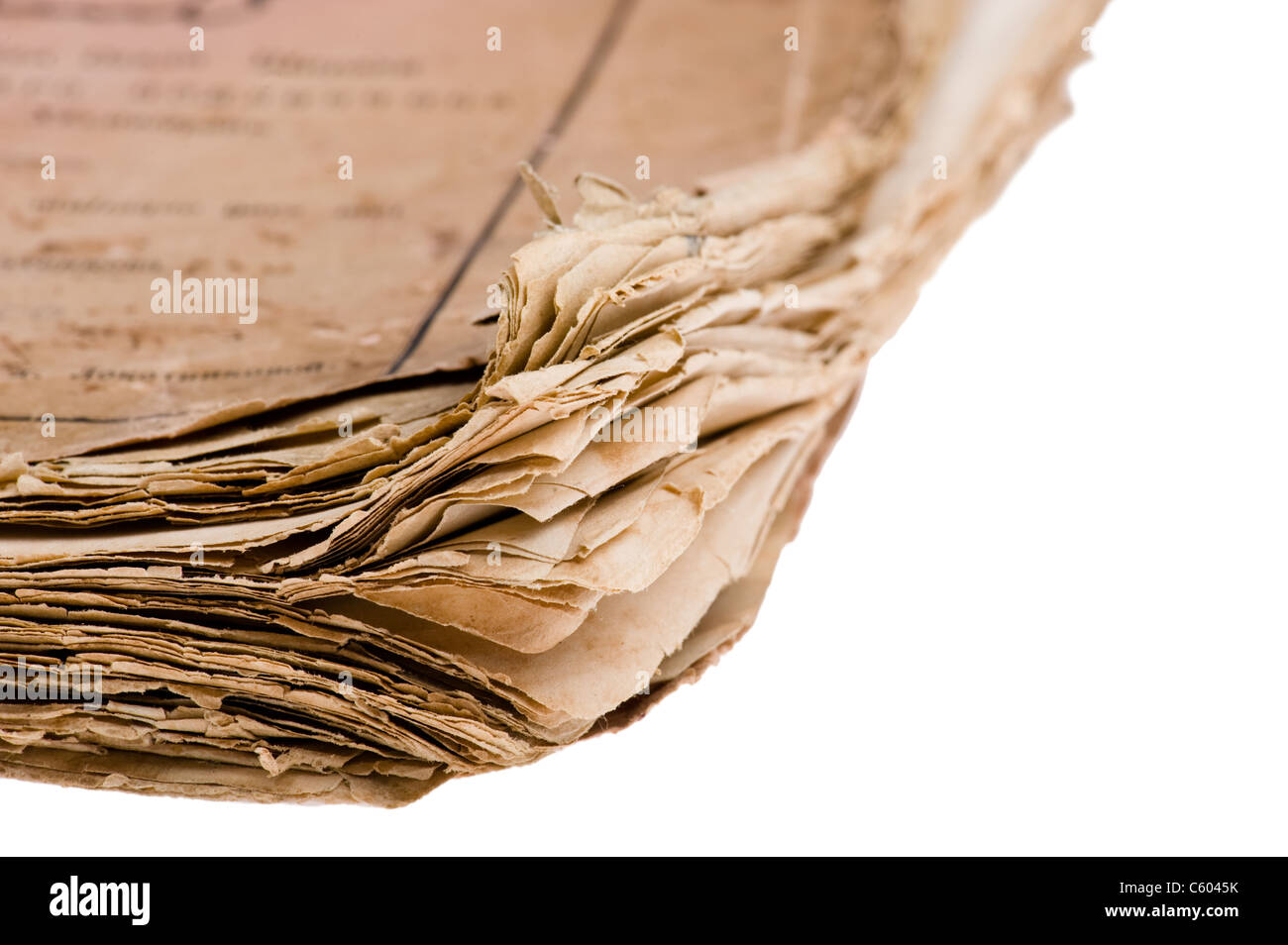object on white - old book close up Stock Photo - Alamy