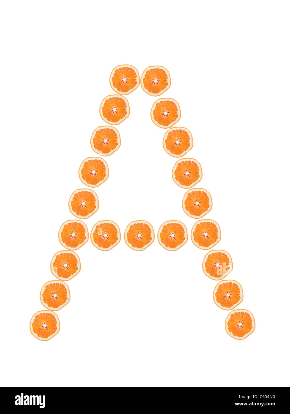 A letter from orange slices isolated on white background Stock Photo ...