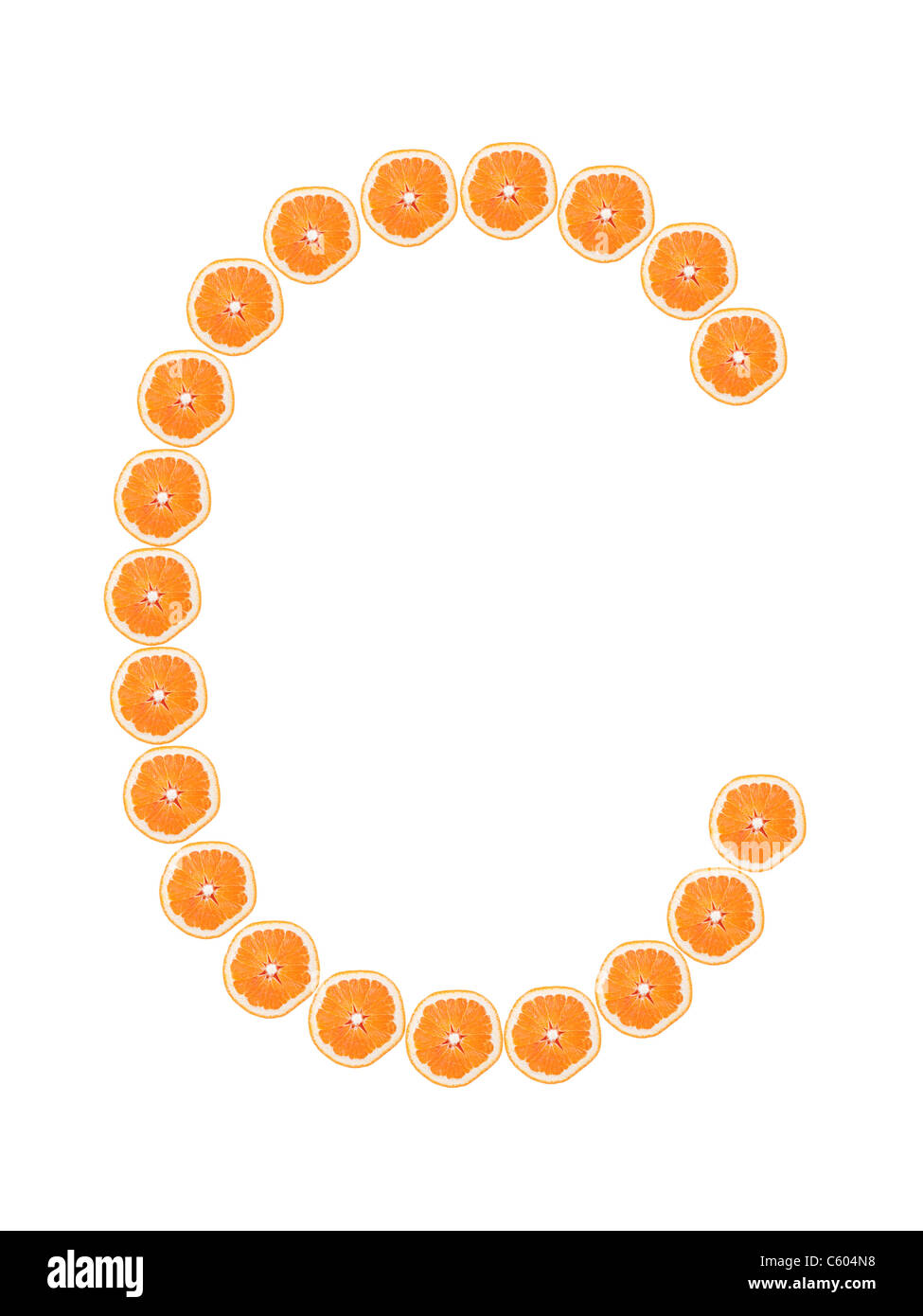 Letter "C" from orange slices isolated on white background Stock Photo ...