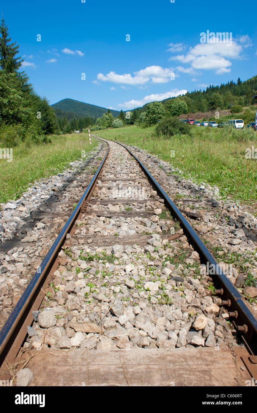Empty railway track view hi-res stock photography and images - Alamy