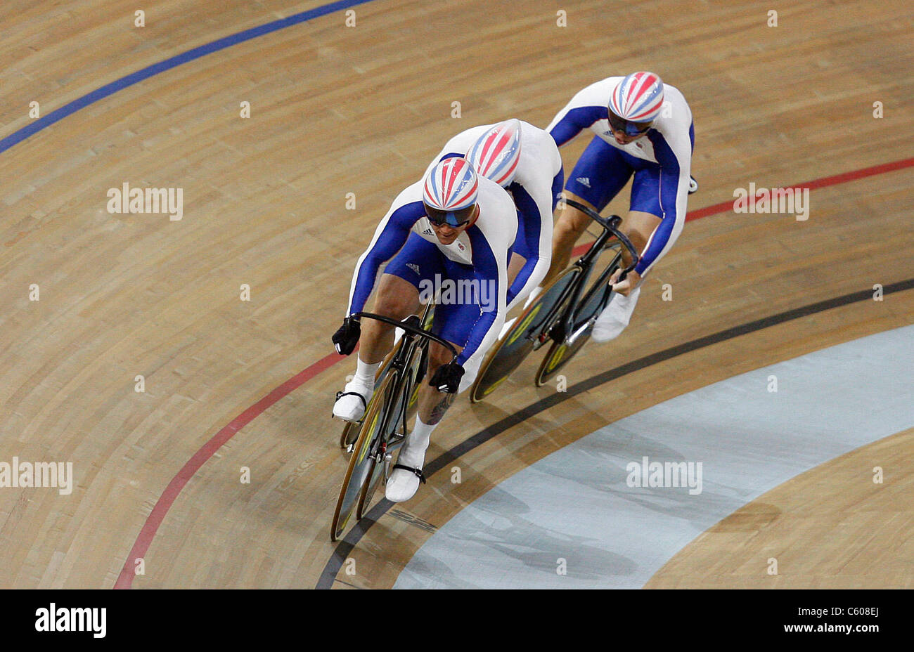 CHRIS HOY JASON KENNY & JAMES GREAT BRITAIN OLYMPIC STADIUM BEIJING ...