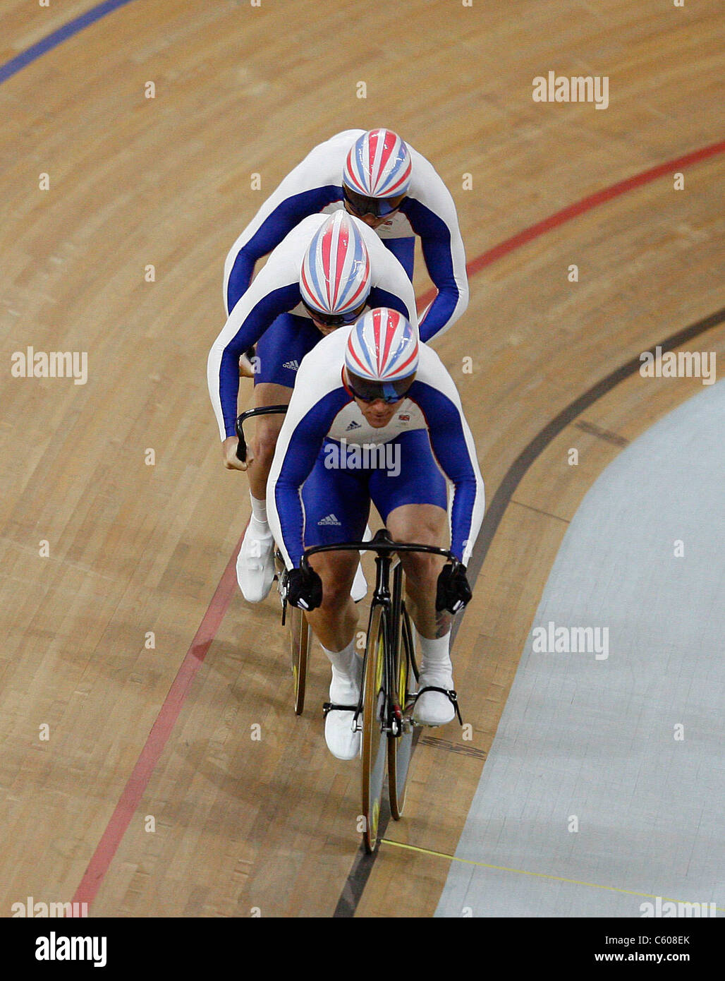 CHRIS HOY JASON KENNY & JAMES GREAT BRITAIN OLYMPIC STADIUM BEIJING ...