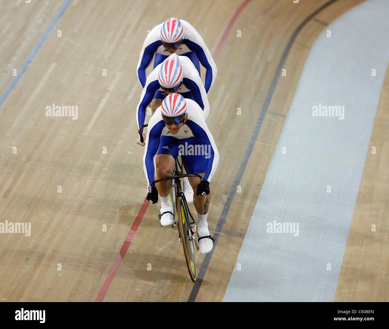 CHRIS HOY JASON KENNY & JAMES GREAT BRITAIN OLYMPIC STADIUM BEIJING ...