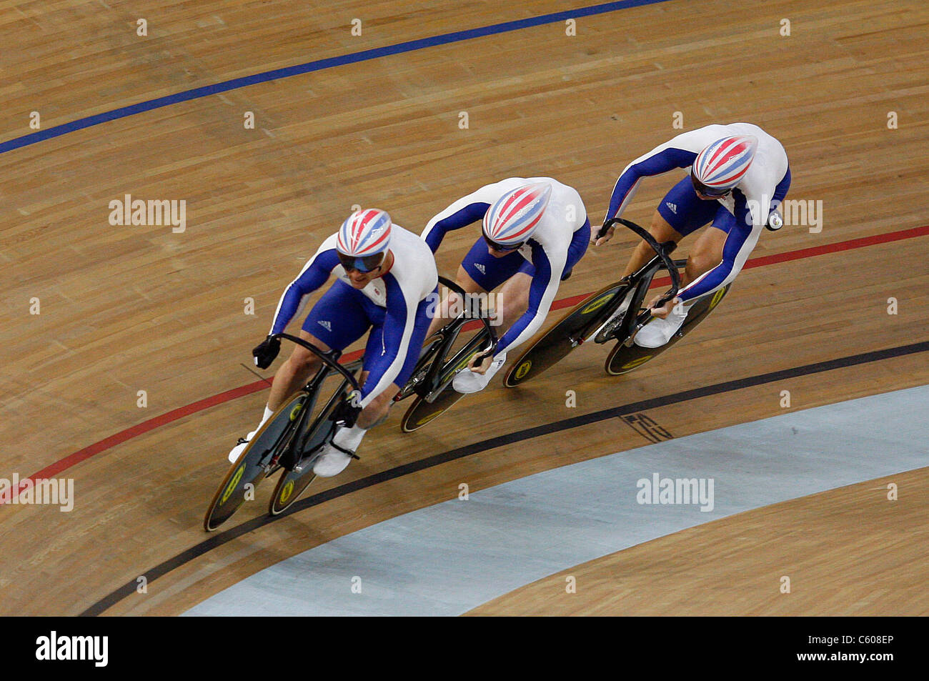 CHRIS HOY JASON KENNY & JAMES GREAT BRITAIN OLYMPIC STADIUM BEIJING ...
