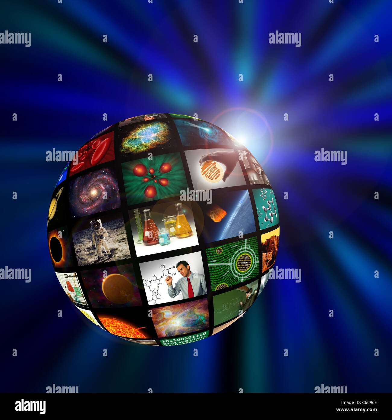 Sphere of science image in a vortex Stock Photo - Alamy