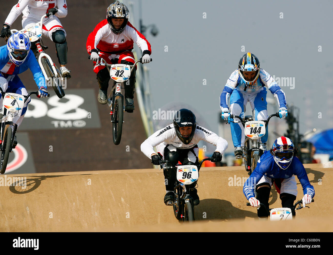 WOMENS BMX BMX ARENA OLYMPIC STADIUM BEIJING CHINA 22 August 2008 Stock ...
