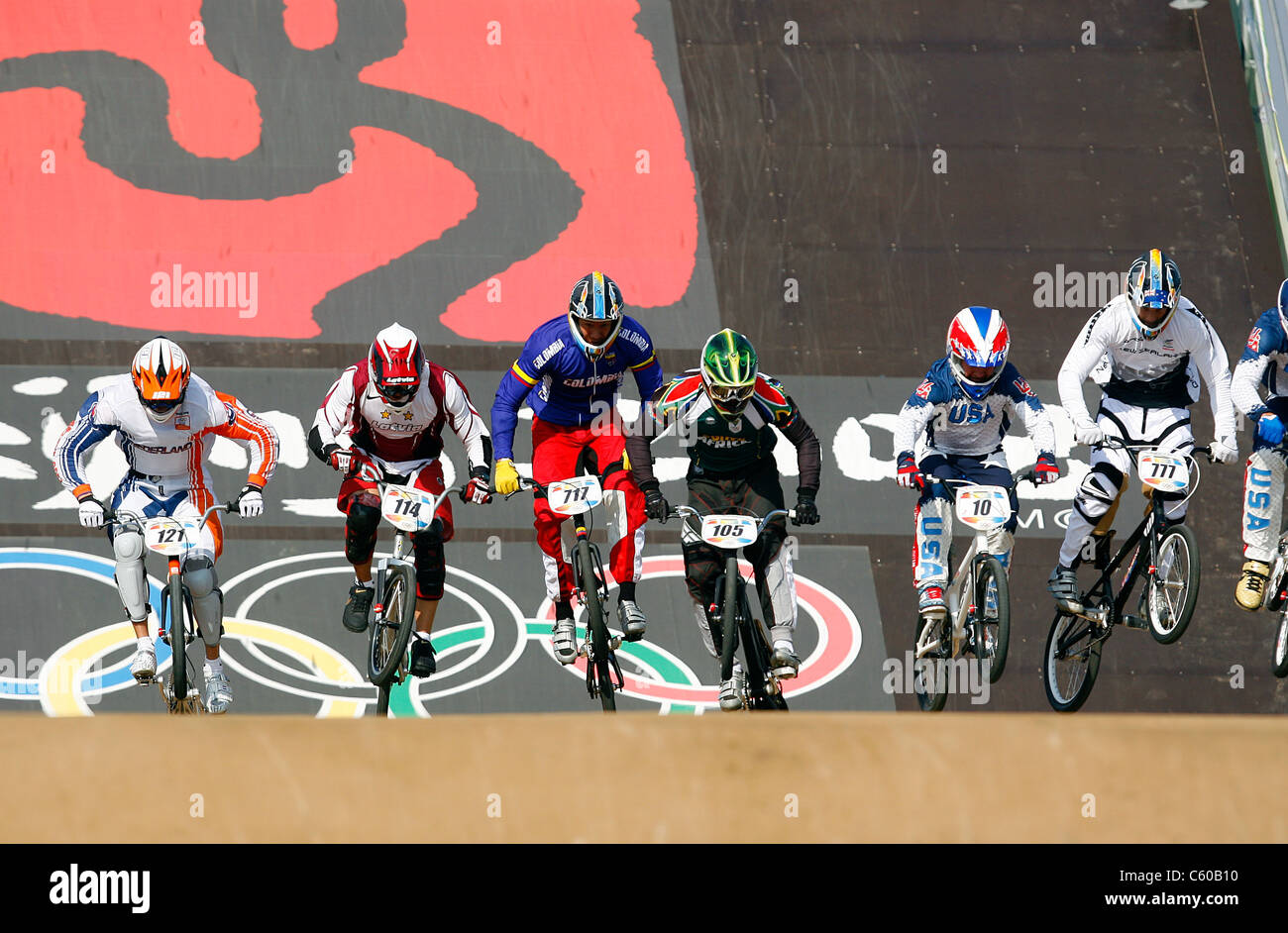 MENS BMX BMX ARENA OLYMPIC STADIUM BEIJING CHINA 22 August 2008 Stock ...