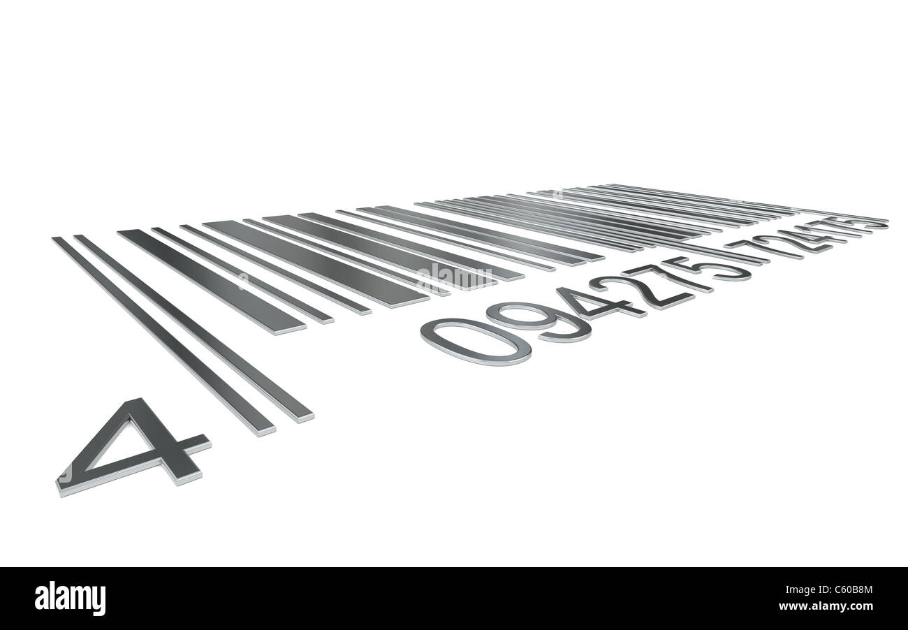Perspective view of a Metal Bar Code Stock Photo - Alamy