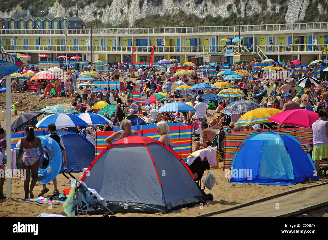 Crowded beach, Viking Bay Beach, Broadstairs, Isle of Thanet, Thanet ...