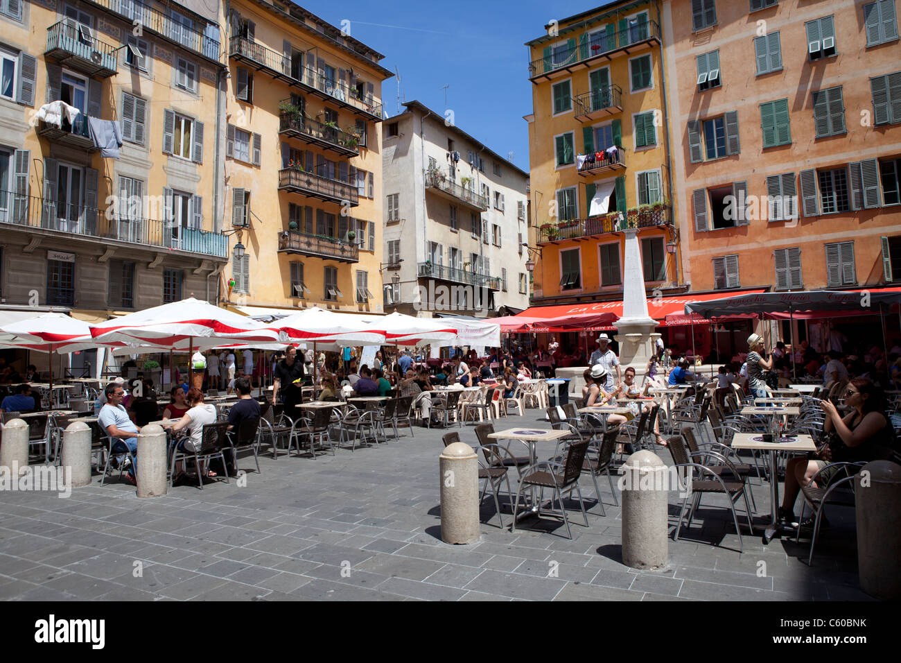 Cafe in square Nice france Stock Photo - Alamy