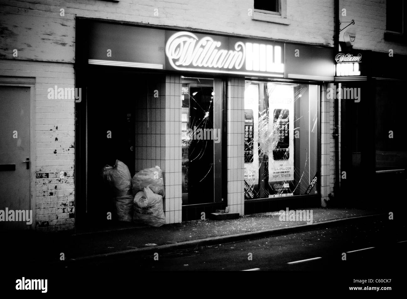 Damage caused by Rioters in 2011 - Gloucester Stock Photo - Alamy