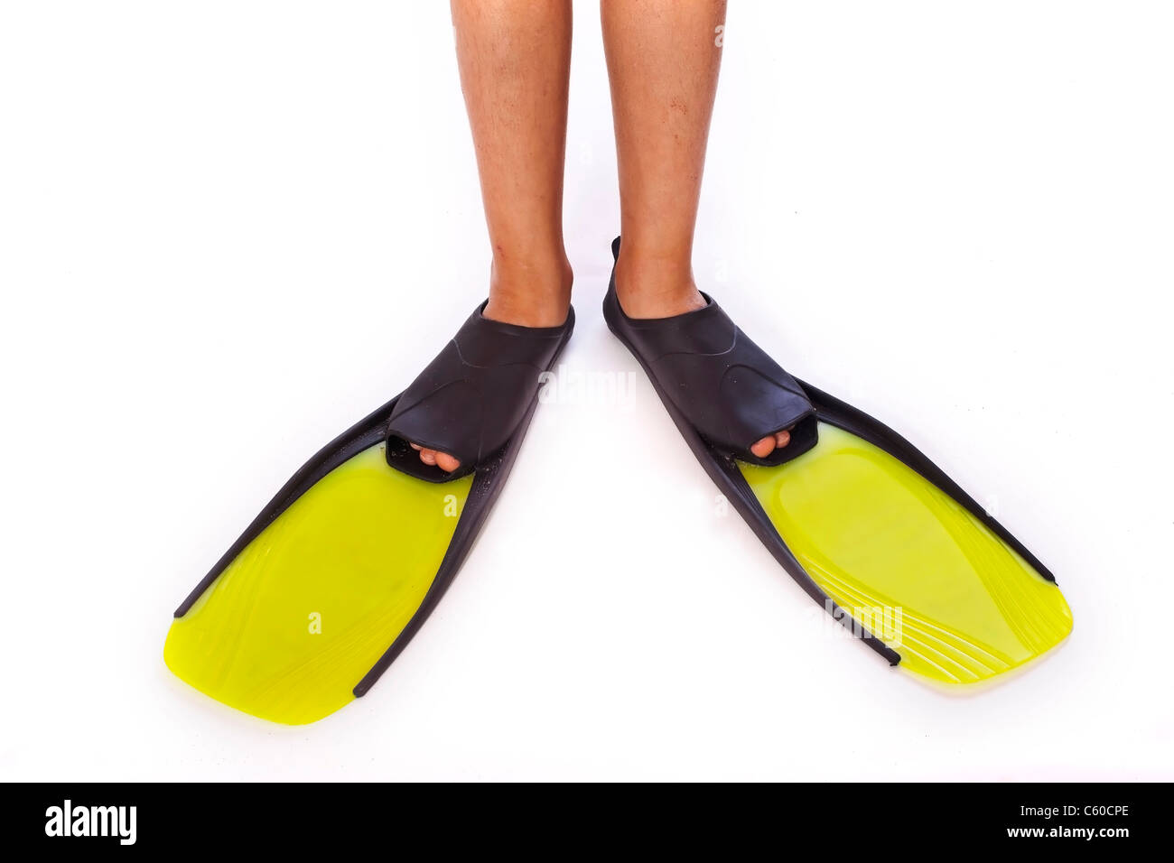 Flippers On Her Feet High Resolution Stock Photography and Images - Alamy