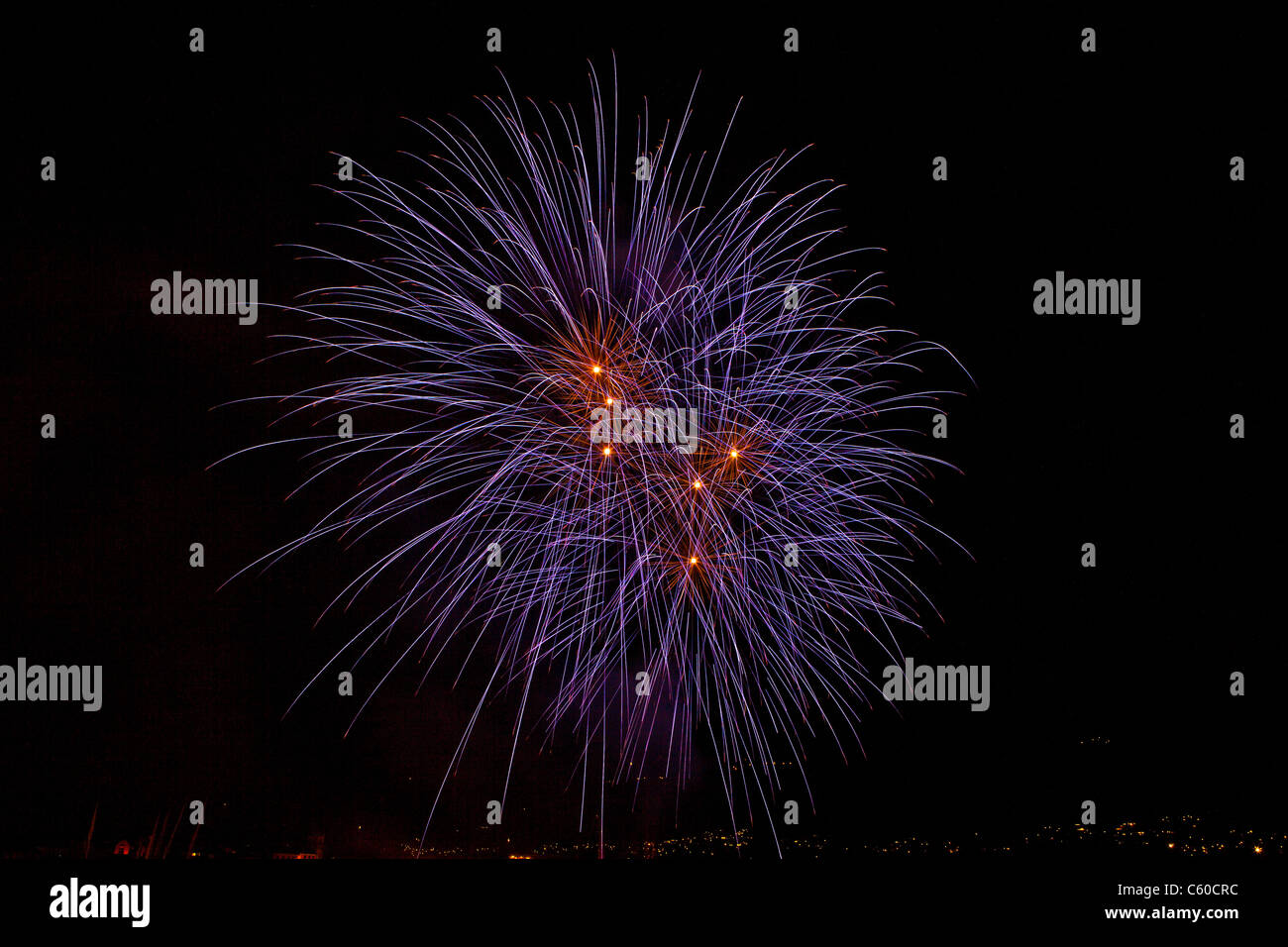 Fireworks in the night sky Stock Photo - Alamy