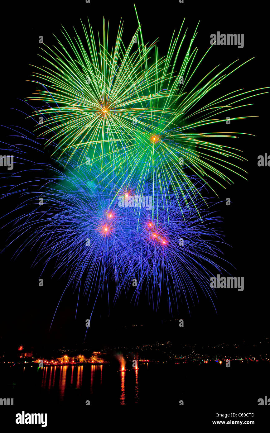 Fireworks in the night sky Stock Photo - Alamy