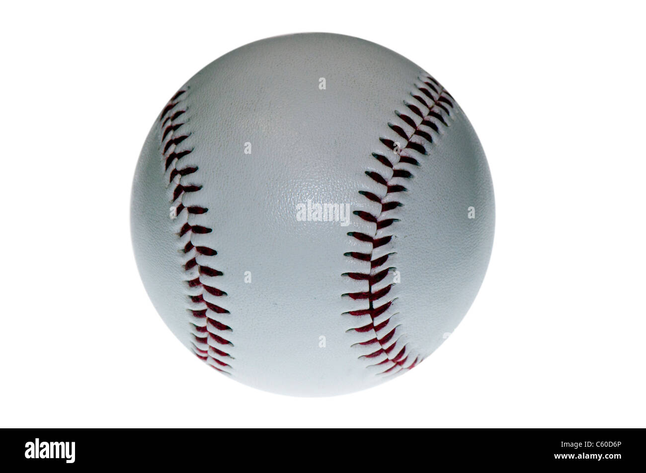 Baseball with red stitching on isolated white background Stock Photo ...