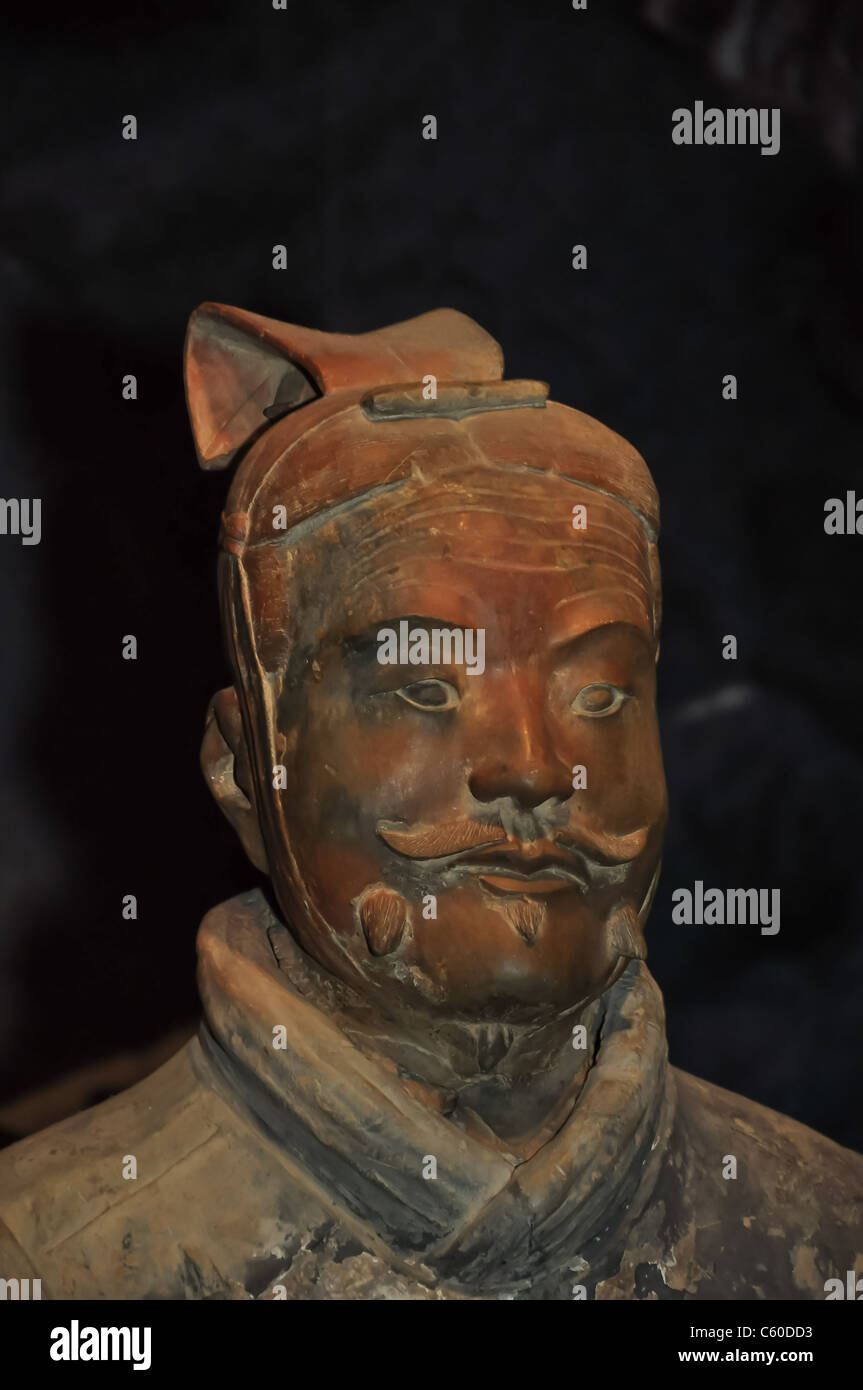 detailed close up on a terracotta warrior in xian tomb Stock Photo - Alamy