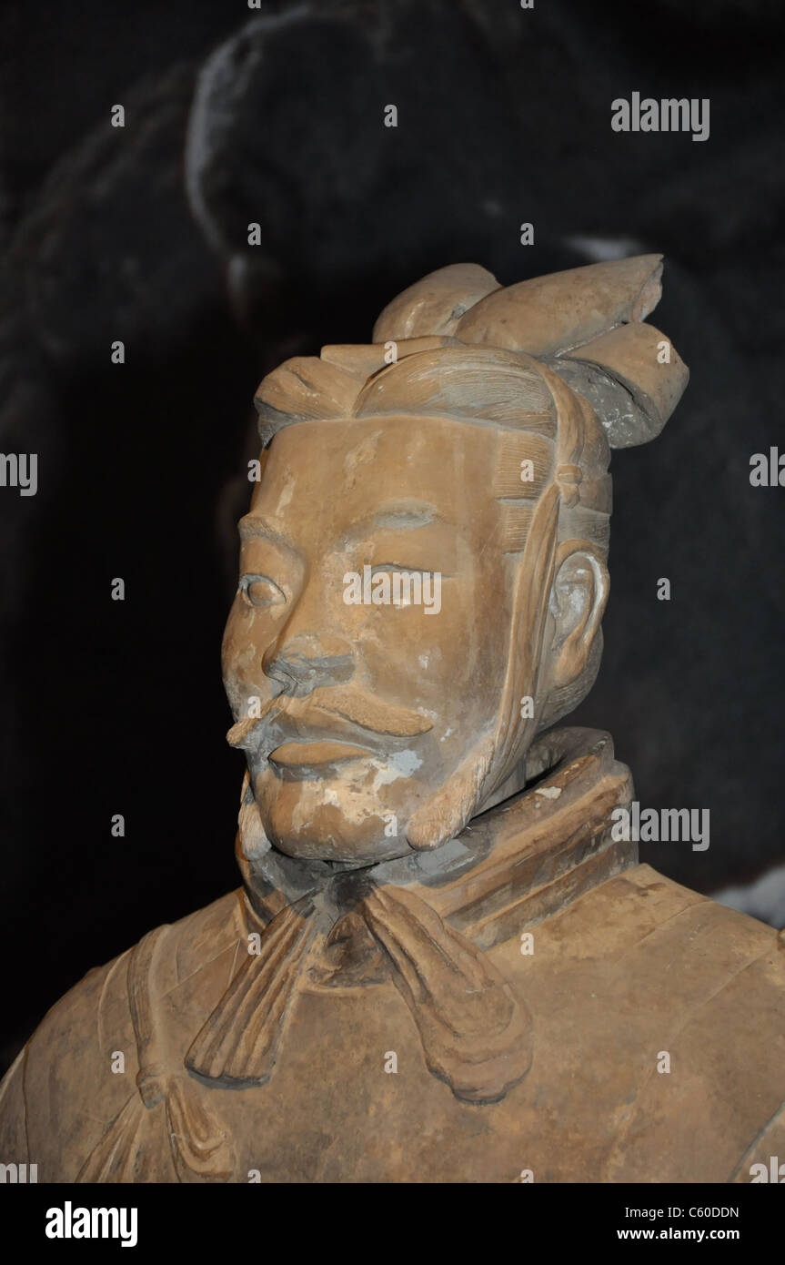 detailed close up on a terracotta warrior in xian tomb Stock Photo - Alamy