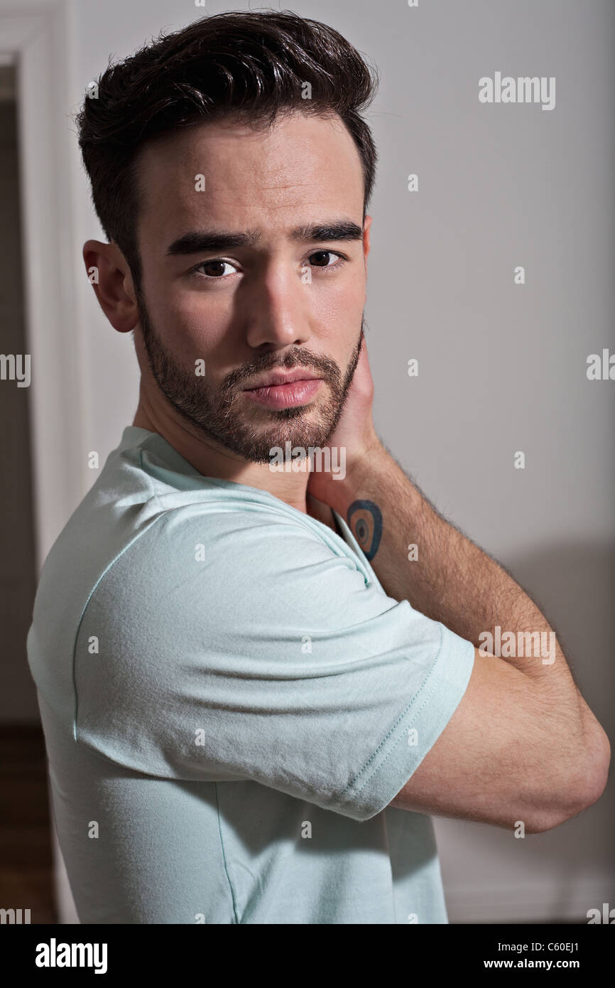 Close up mans serious face hi-res stock photography and images - Alamy