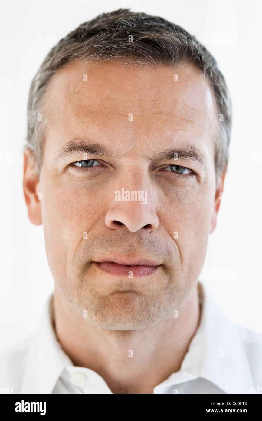 Close up mans serious face hi-res stock photography and images - Alamy