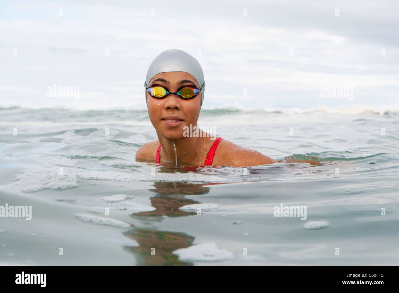 Swimmer wearing goggles in water hi-res stock photography and images ...