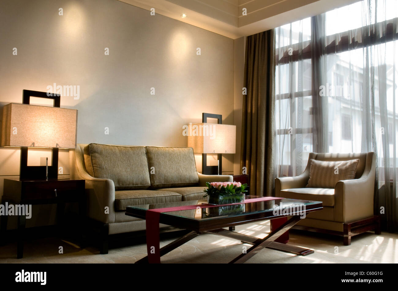 Suite living room of a elegant 5 star luxury hotel Stock Photo - Alamy