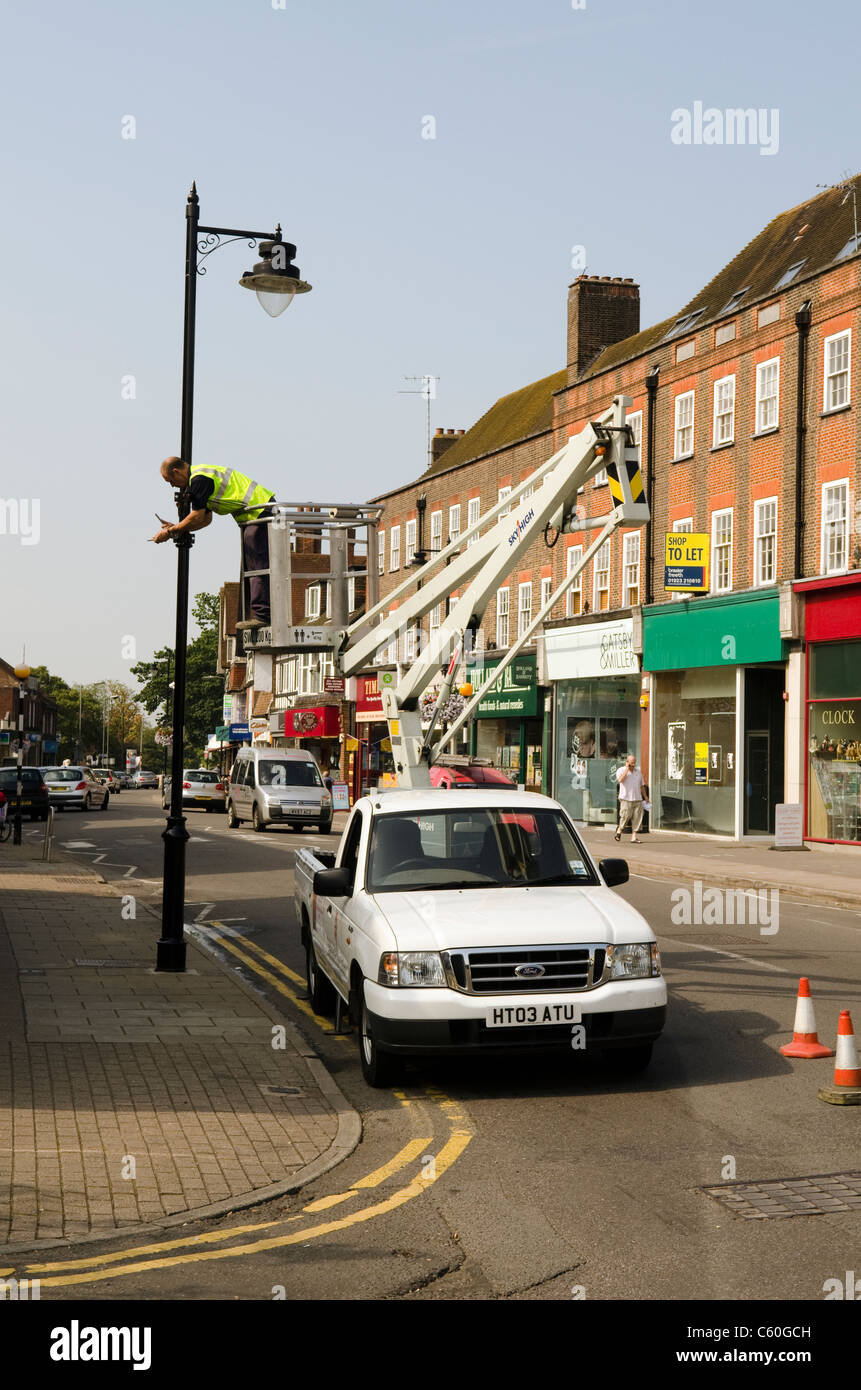 Street Lamp Repair Maintenance Stock Photos & Street Lamp Repair ...