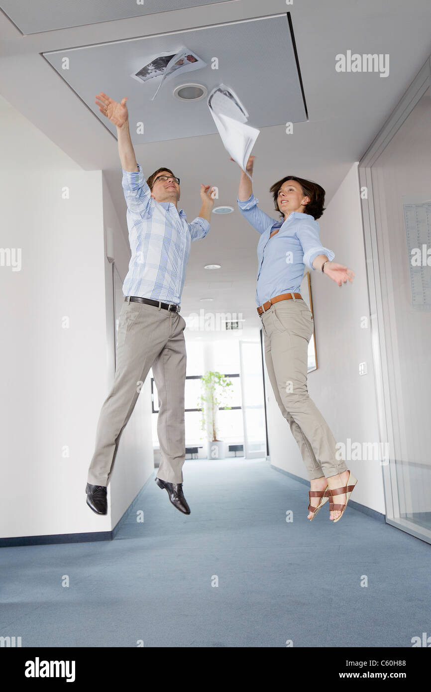 Business people jumping for joy Stock Photo - Alamy
