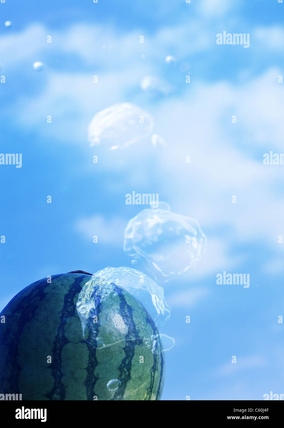 Watermelon and bubbles Stock Photo - Alamy
