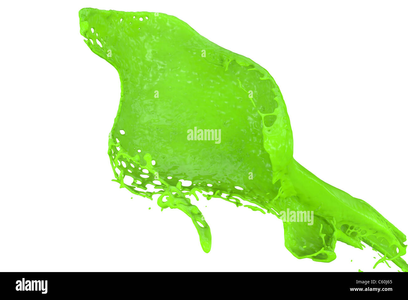 splashing green paint, isolated on white background Stock Photo - Alamy