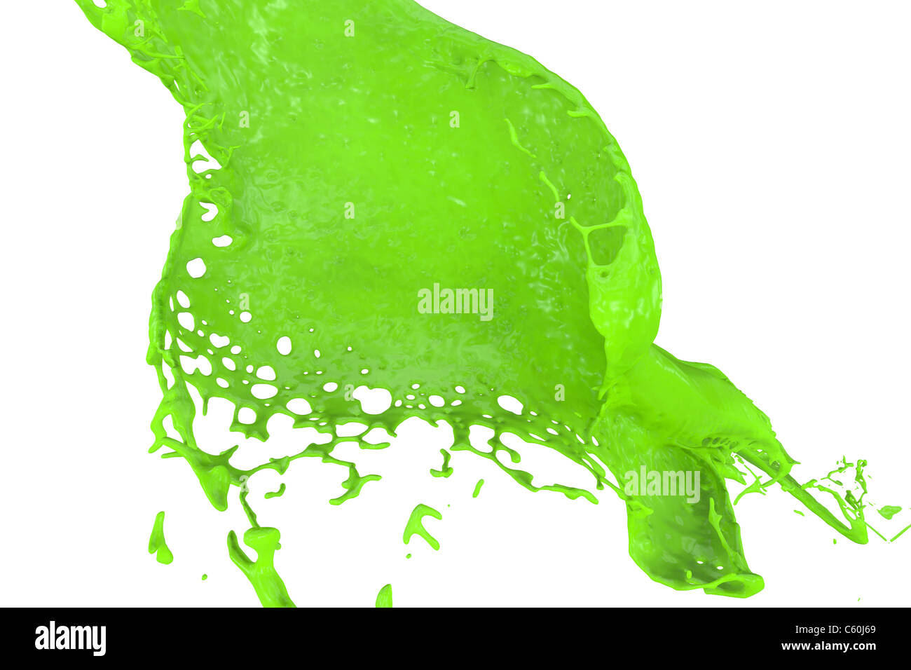 splash of green paint, isolated on white background Stock Photo - Alamy