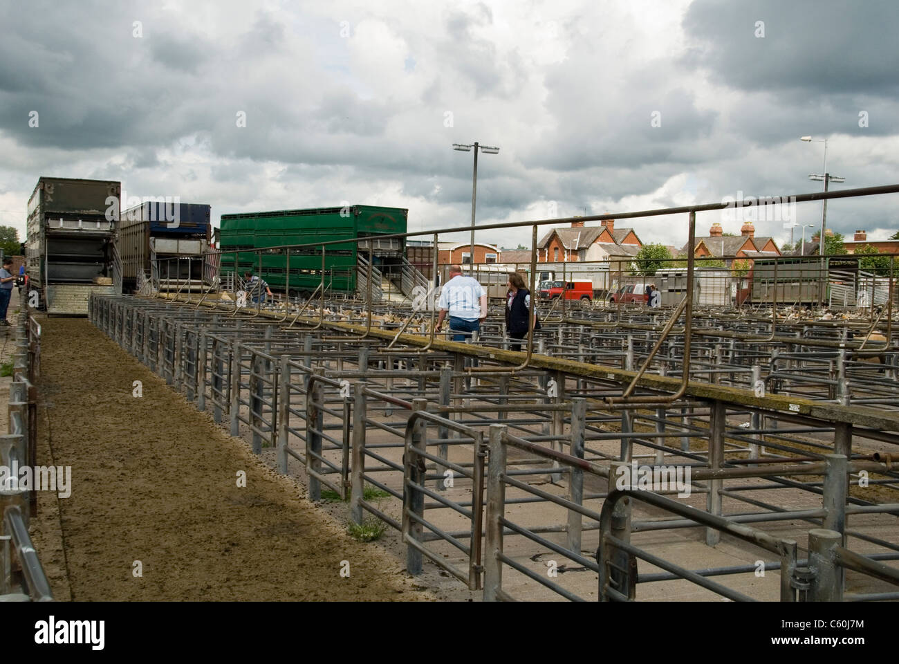 Farmers loading stock on the last day of sales at the old livestock ...