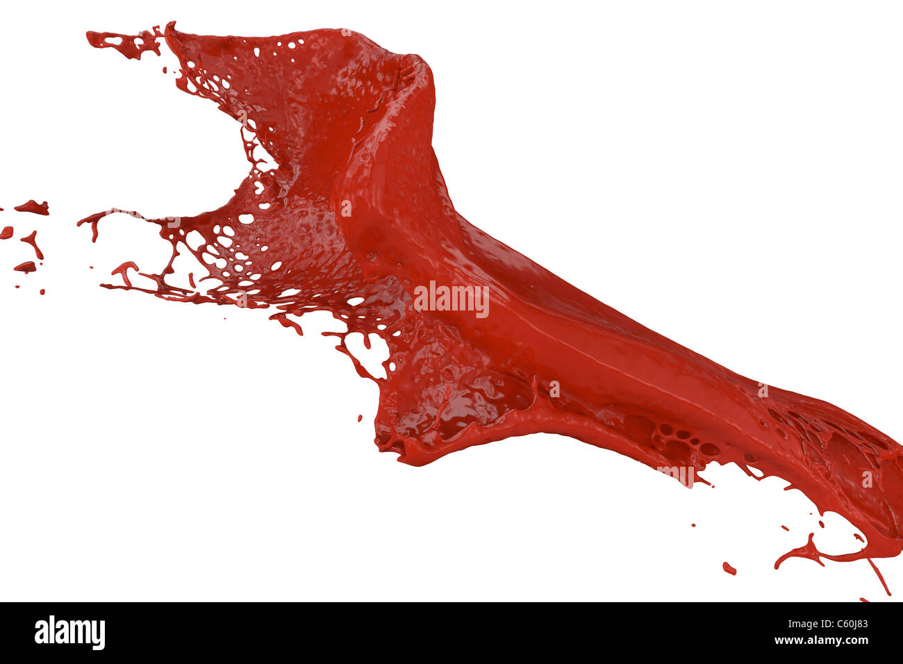 splash of red paint, isolated on white background Stock Photo - Alamy