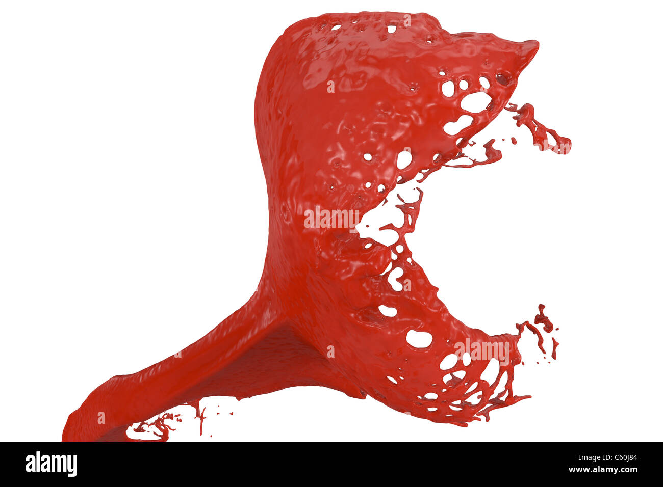 splash of red color, isolated on white background Stock Photo - Alamy