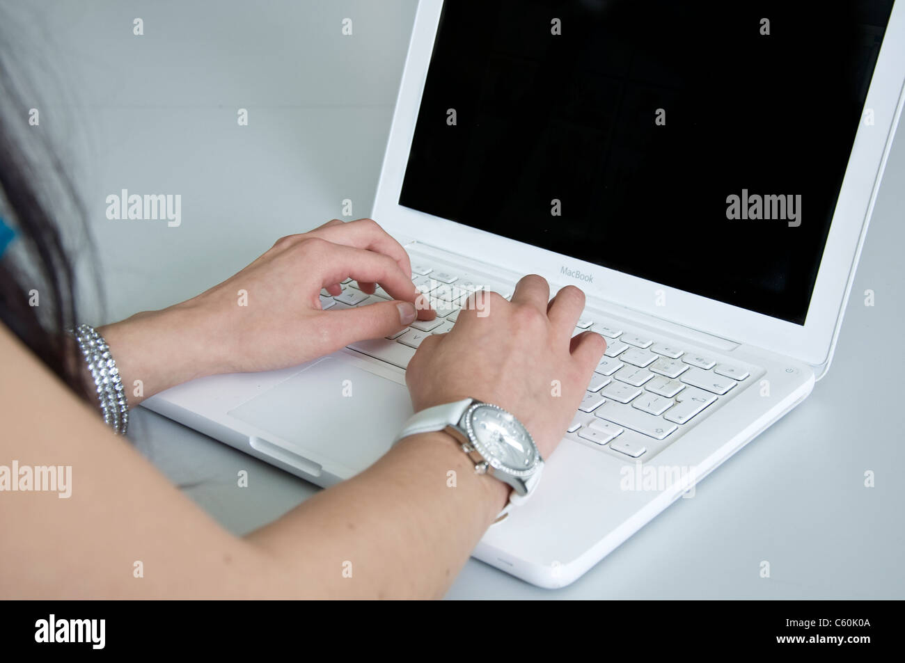 Working on the Laptop Stock Photo - Alamy