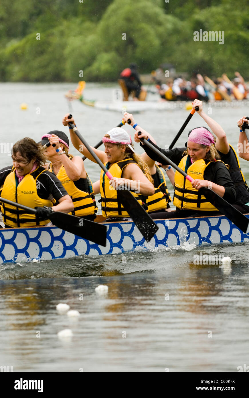 The Wonder Bra's Dragon Boat racing at the21st TELUS Toronto ...