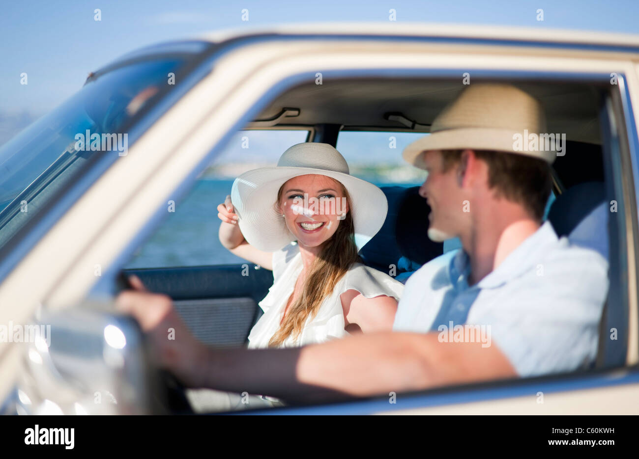 Face on two men in car hi-res stock photography and images - Alamy