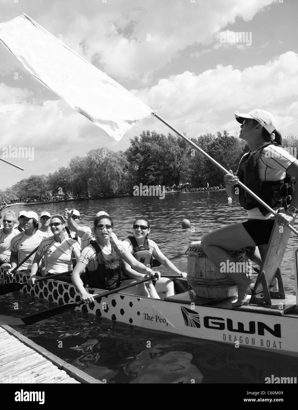 Outer Harbour DBC Mayfair Predators Dragon Boat collecting their flag ...
