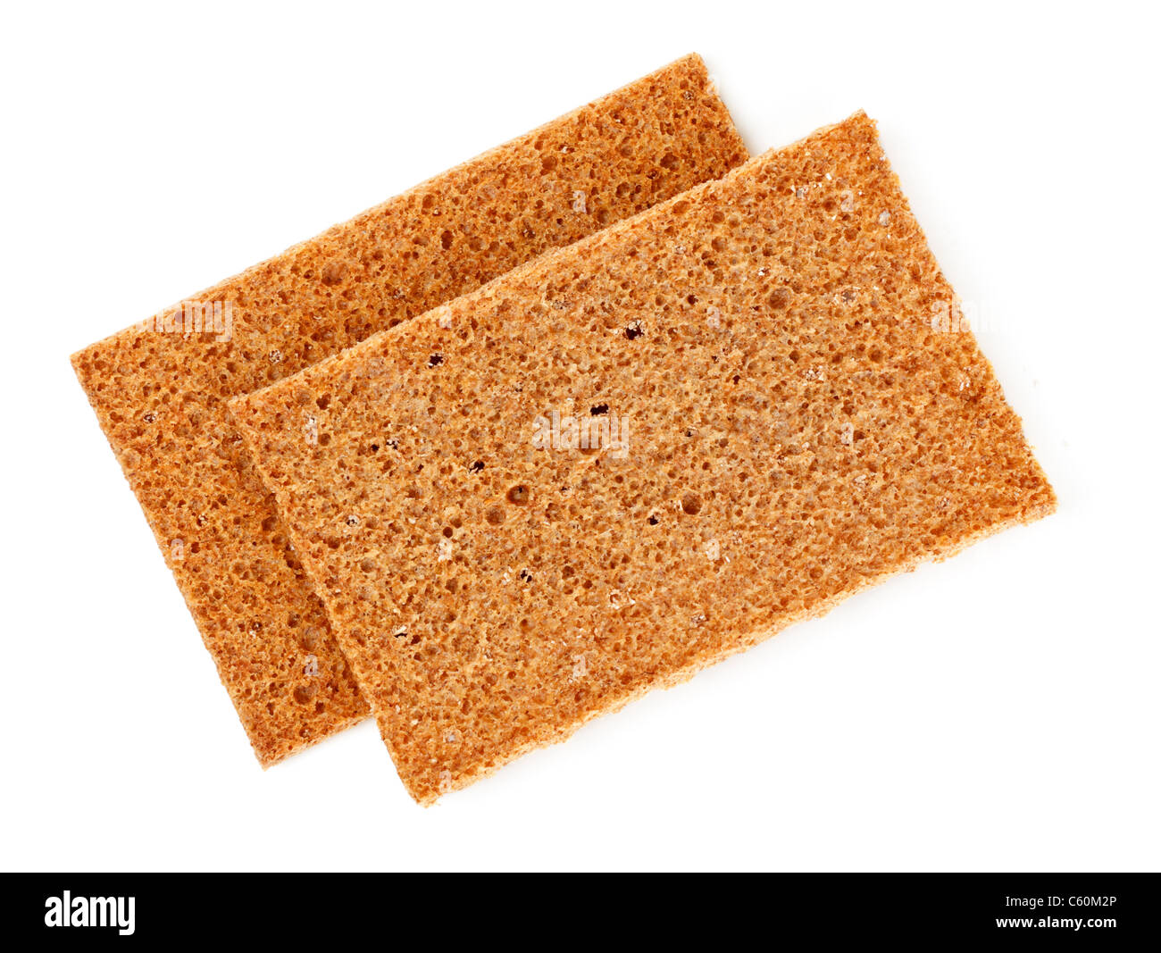rye crisp crackers isolated on white background Stock Photo - Alamy