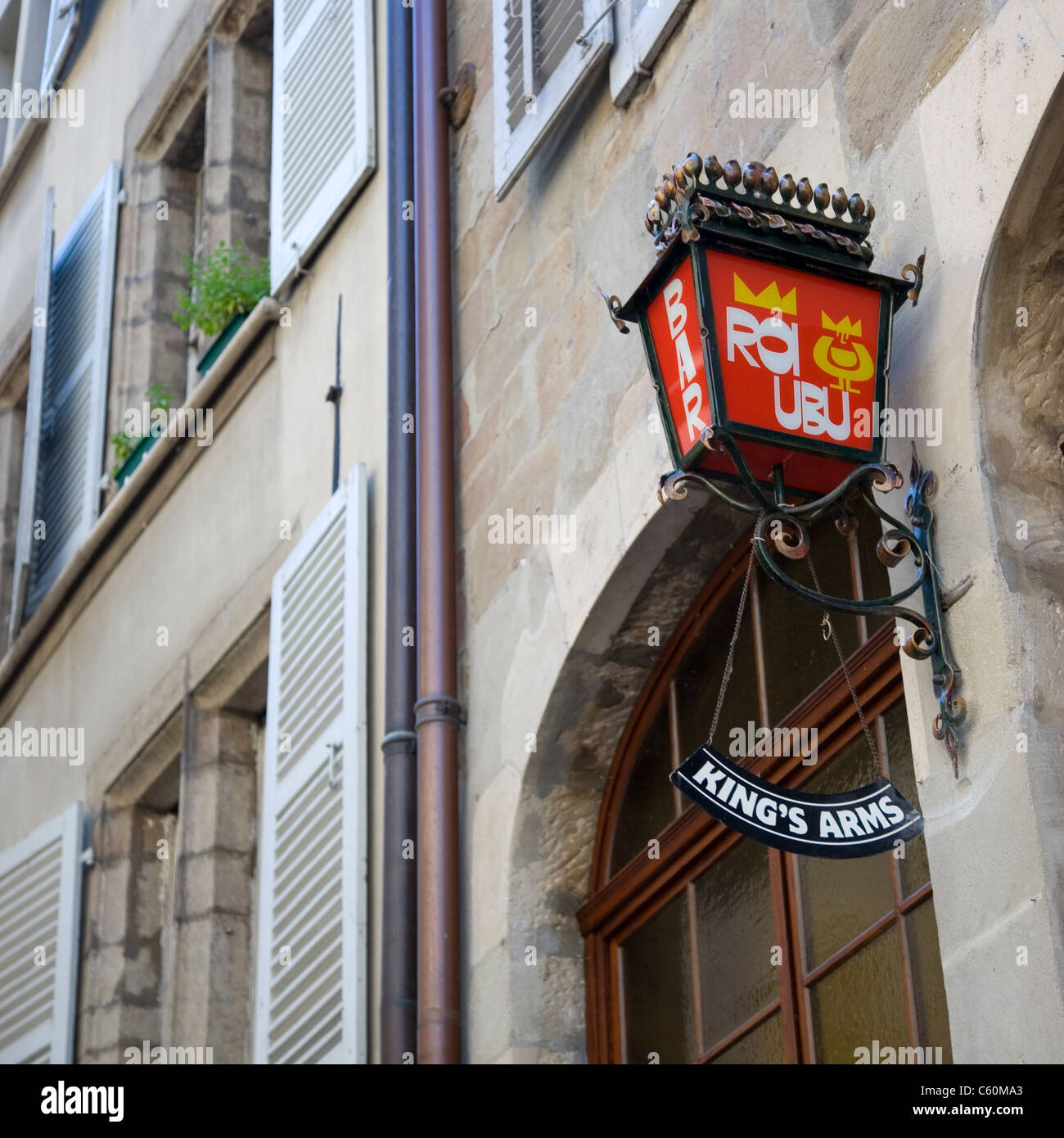 Bar on Grand Rue in Geneva Old town Stock Photo - Alamy