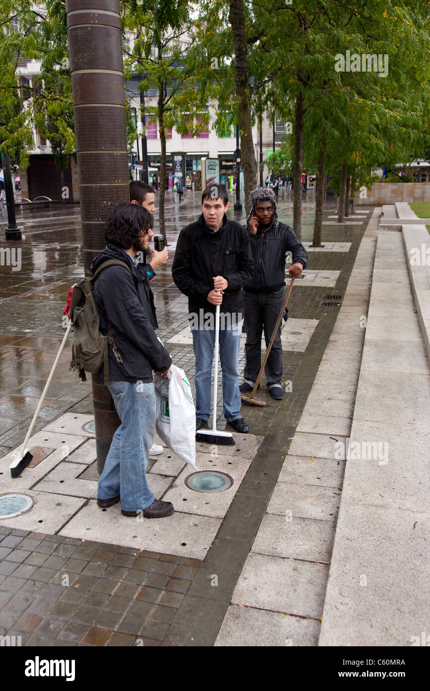 Manchester City centre, the morning after the riots of Tuesday 9th ...