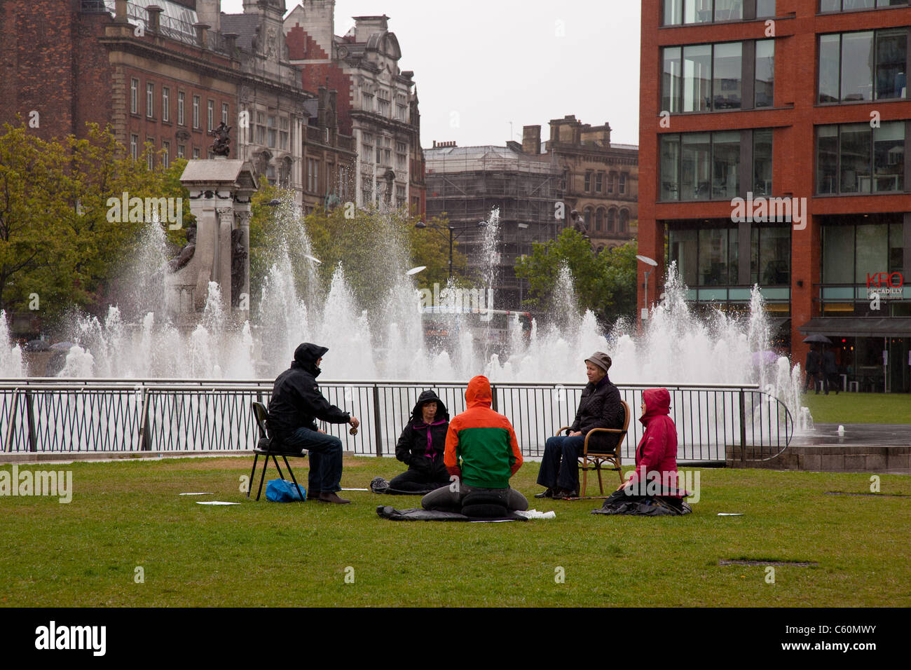 Manchester City centre, the morning after the riots of Tuesday 9th ...