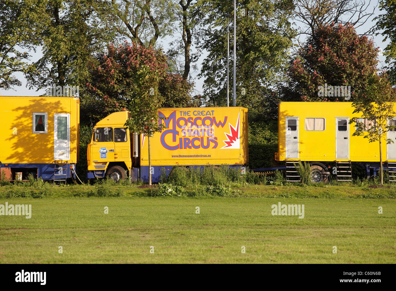 Moscow State Circus trucks, UK Stock Photo - Alamy