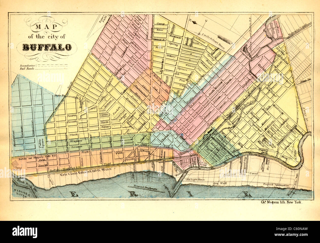 Pictorial writing paper showing Buffalo, USA Stock Photo - Alamy