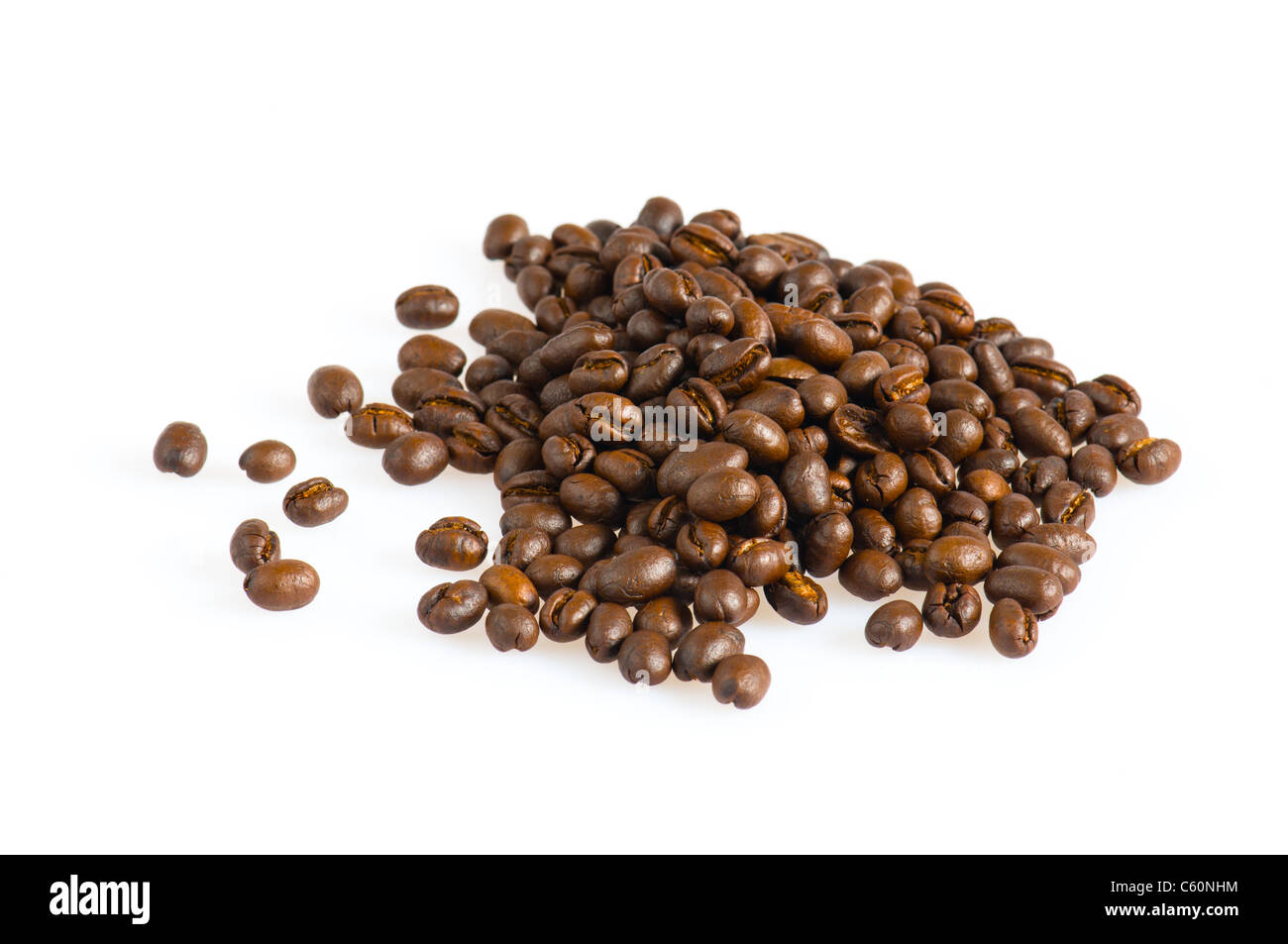 Hill of coffee grains over white Stock Photo - Alamy