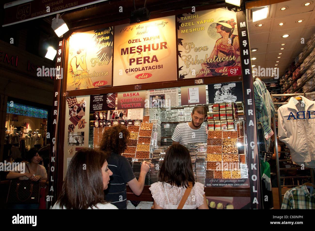 Istanbul Istiklal Caddesi Beyoglu bar of chocolate Turkey Stock Photo ...