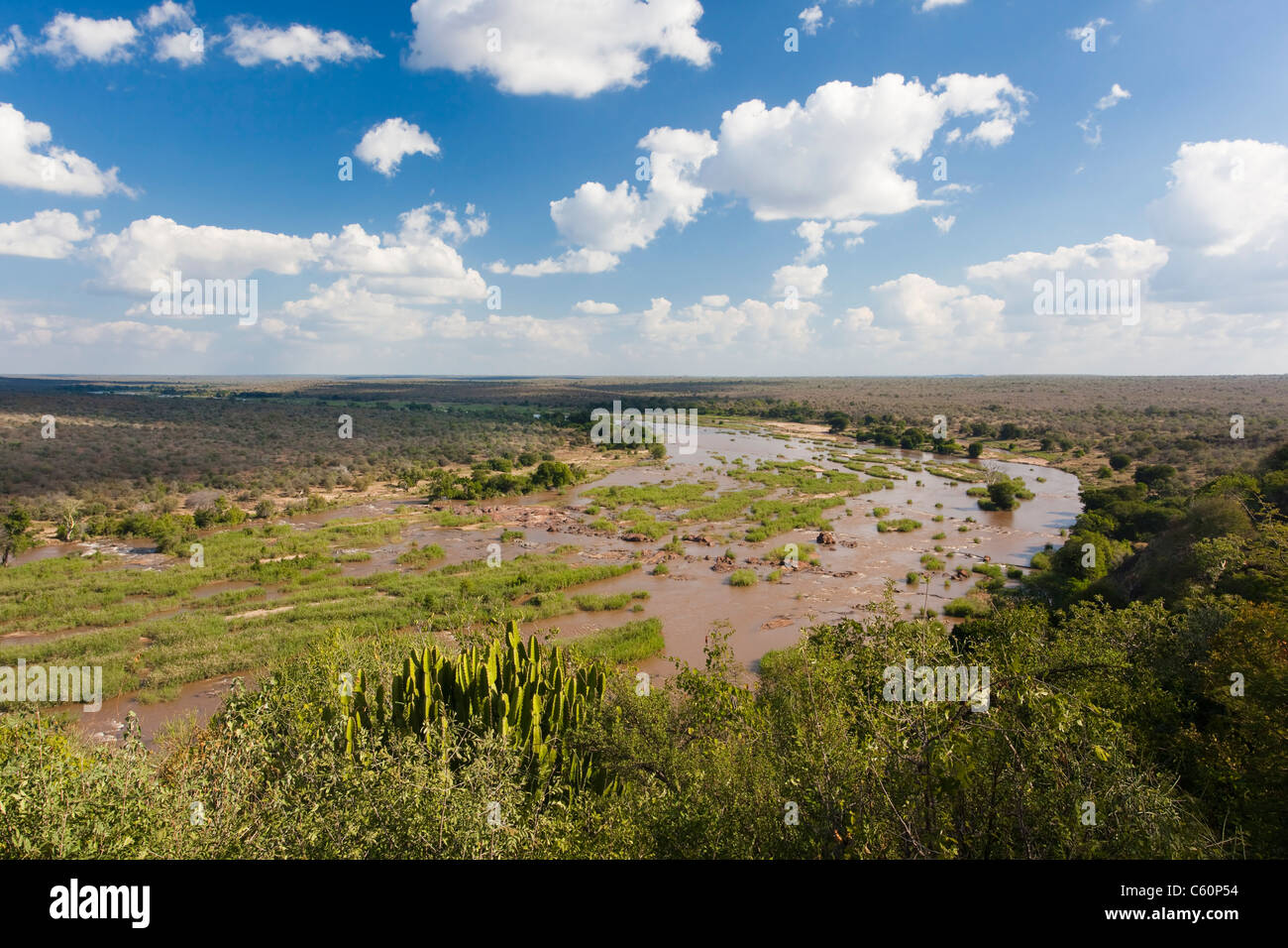 Olifants river, view from Olifants rest camp, Kruger national park ...