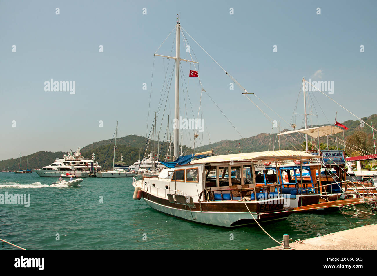 Port Harbor Gocek Marina near Fethiye Turkey Turkish Stock Photo - Alamy
