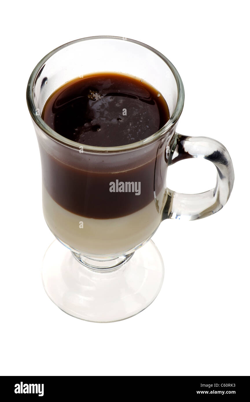 object on white - Irish coffee close up Stock Photo - Alamy
