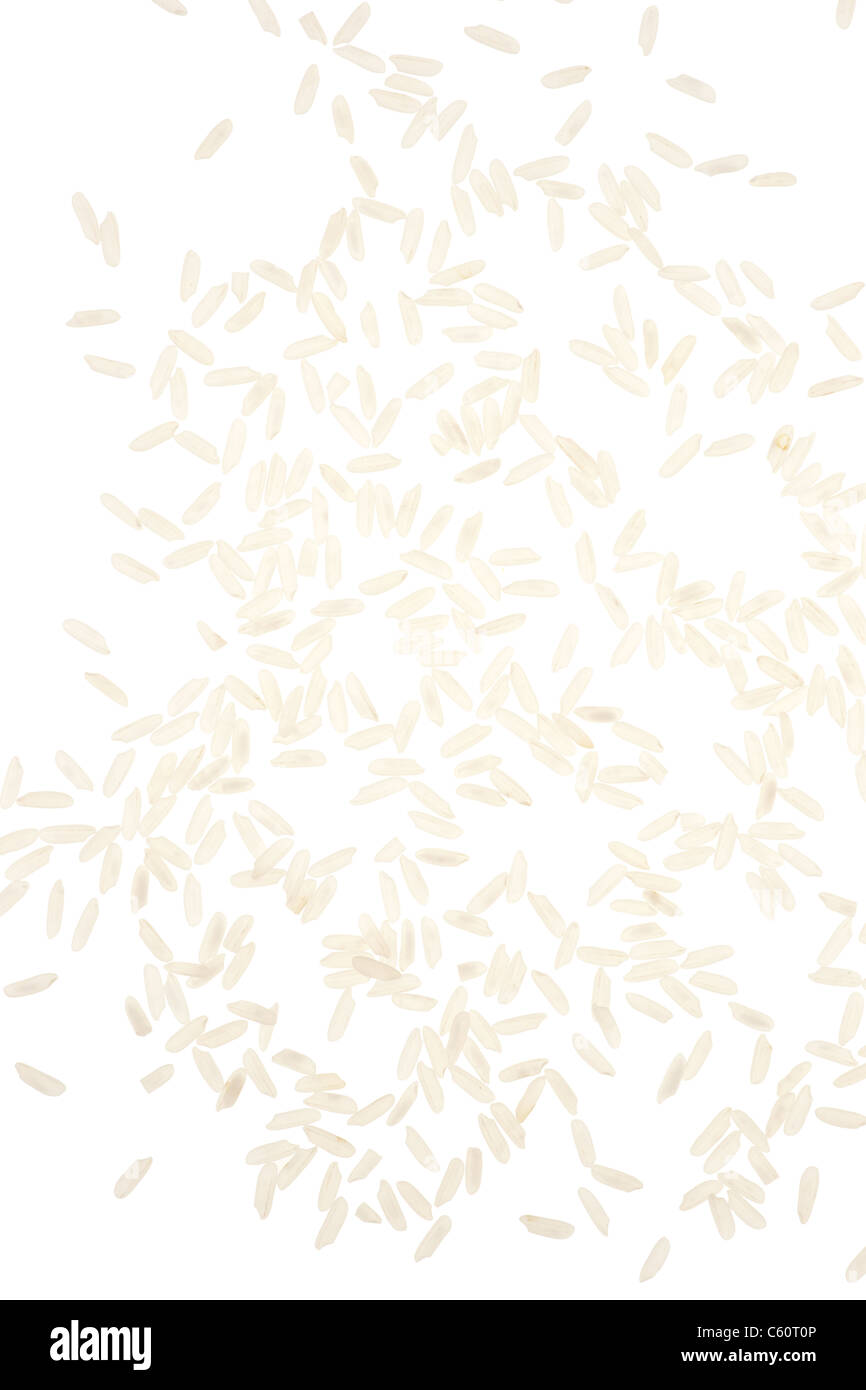 White rice on a back lighted white background, filling the frame ...