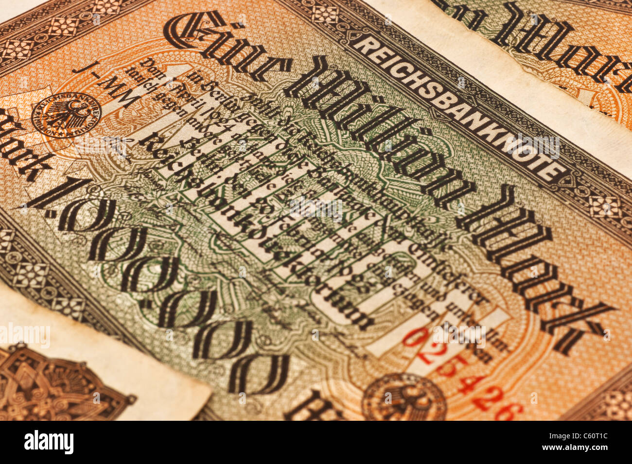 Detail photo of an old German bill of February 20th 1923 about the ...